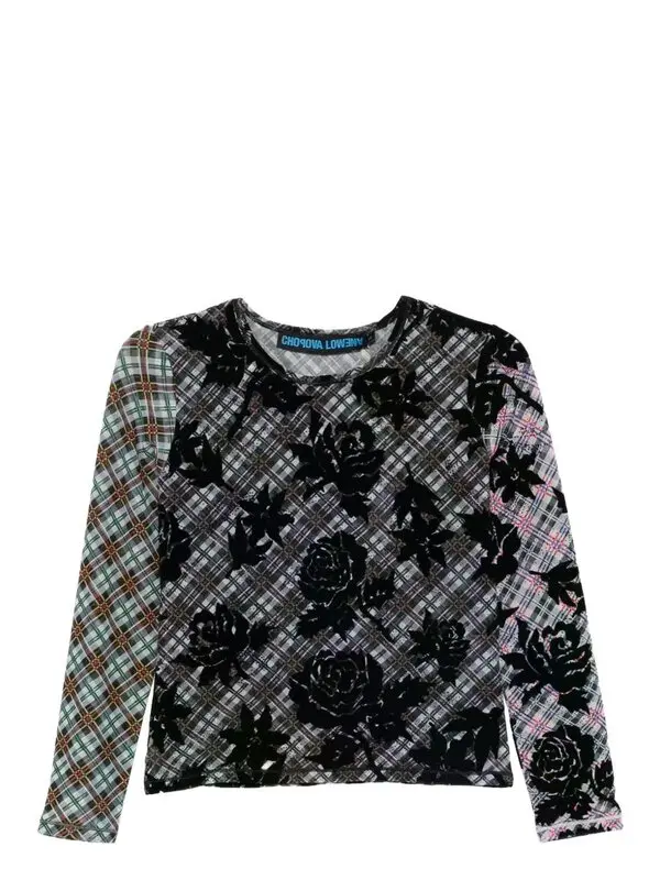 CHOPOVA LOWENA Picnic Check Top - Grey