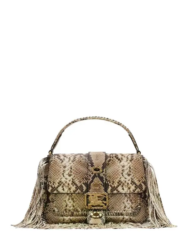 Burberry Small Rider Bag With Fringing - Neutrals