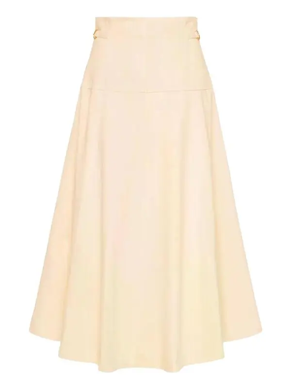 Ulla Johnson Brigette Buckle Detail Midi Skirt - Neutrals