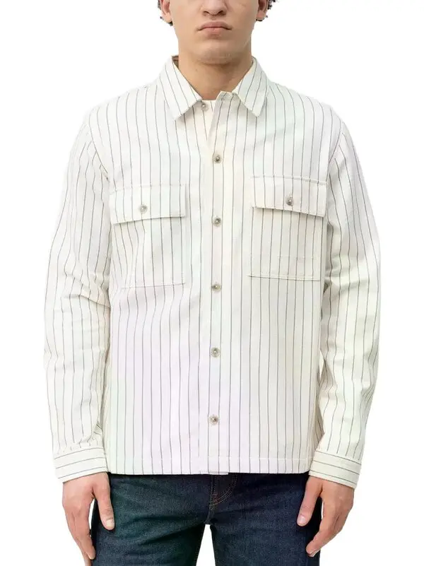 Hugo Chest-pockets Striped Shirt - Neutrals