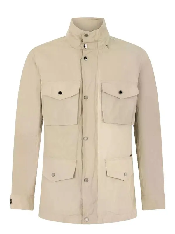 MOORER Button Front Pocket Jacket - Neutrals