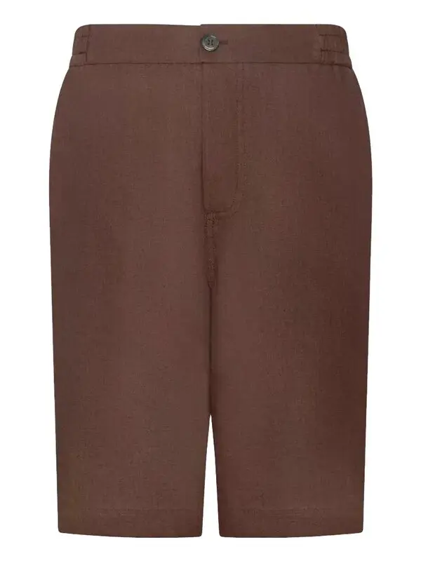 FRANZESE COLLECTION Linen Bermuda Shorts - Brown