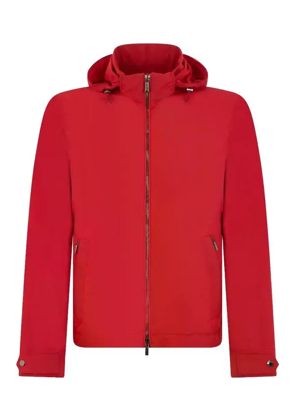 MOORER Hooded Zip-up Jacket - Red