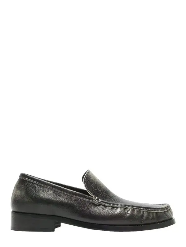 Acne Studios Leather Loafers With Contrast Stitching - Black