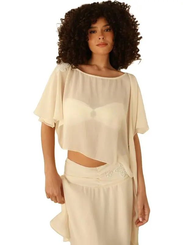DIPPIN DAISY'S Borrowed Bliss Asymmetrical Top - Dove