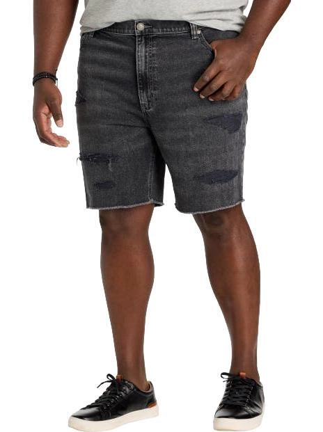TRUE NATION BY DXL Big & Tall Athletic-fit Rip And Repair Shorts - Phantom Fade
