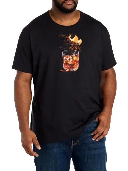 ROBERT GRAHAM BY DXL Big & Tall Whiskey On Fire Graphic Tee - Black