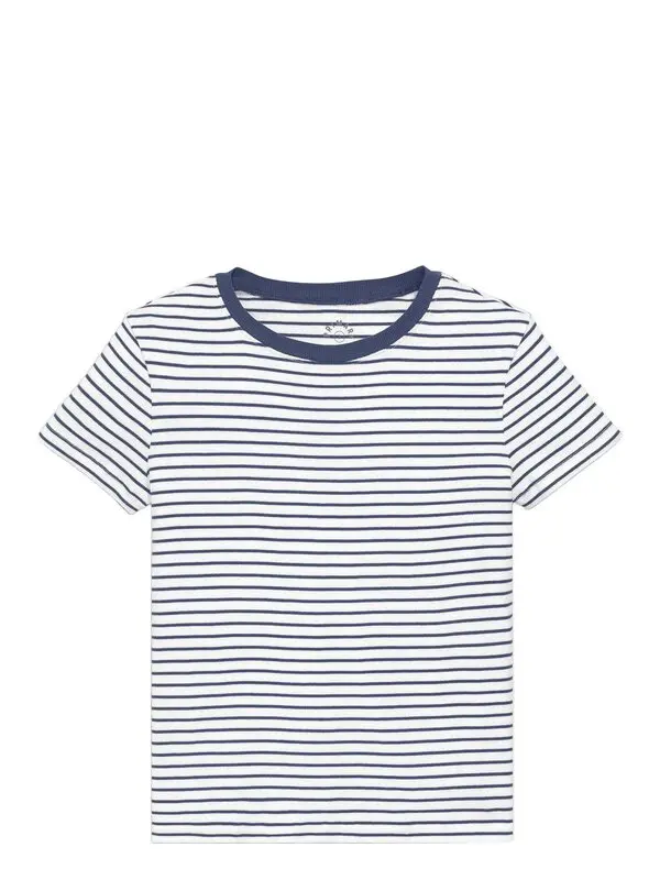 PRIMARY Name Fit Rib Tee In Stripe - Sunwashed Navy White Stripe
