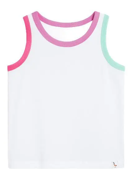 PREPPY GOOSE Tank Top With Contrast Trim - White