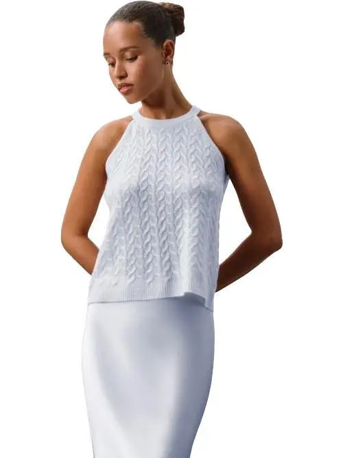 Naked Cashmere Featherweight Cable Tank - Cloud