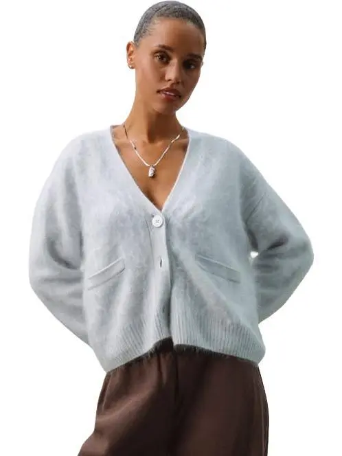 Naked Cashmere Michaela Brushed Cashmere Cardigan - Cloud