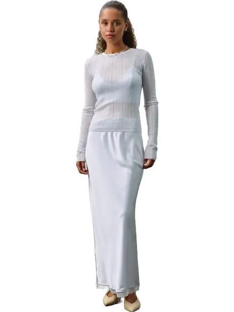 Naked Cashmere Silk Pull-on Skirt - Cloud