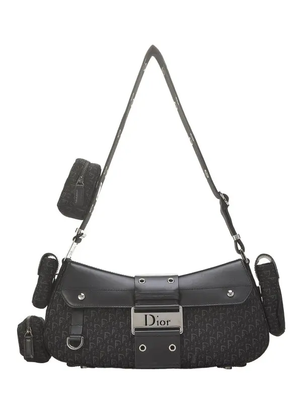 Dior Diorissimo Canvas Columbus Avenue Shoulder Bag - Black