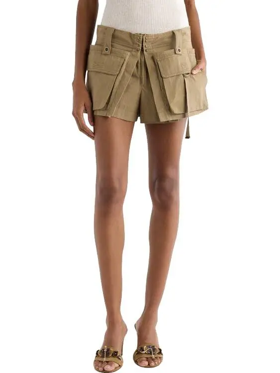 Isabel Marant Cotton Utility Shorts - Khaki