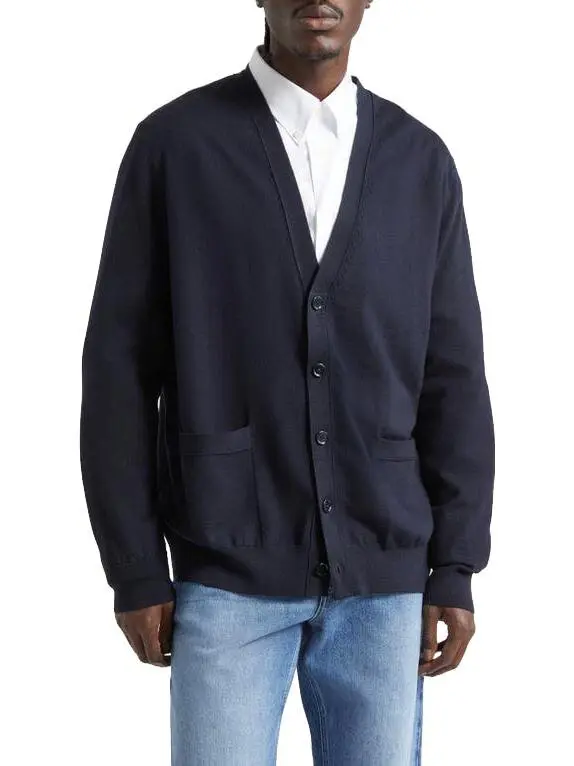 Givenchy Cotton V-neck Cardigan - Dark Navy