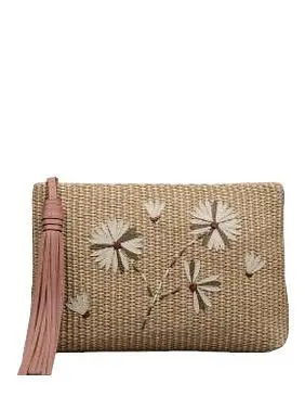 RADLEY Picton Place Raffia Zip-top Woven Pouch - Natural