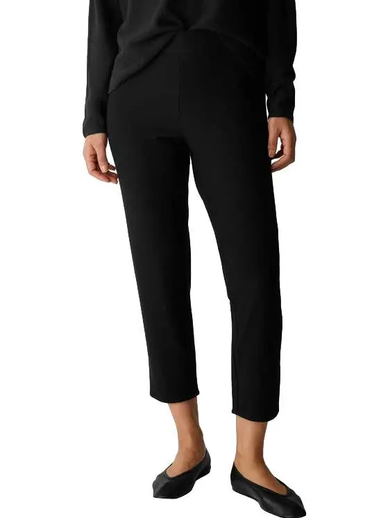 Eileen Fisher Slit Back Slim Cropped Pants - Black