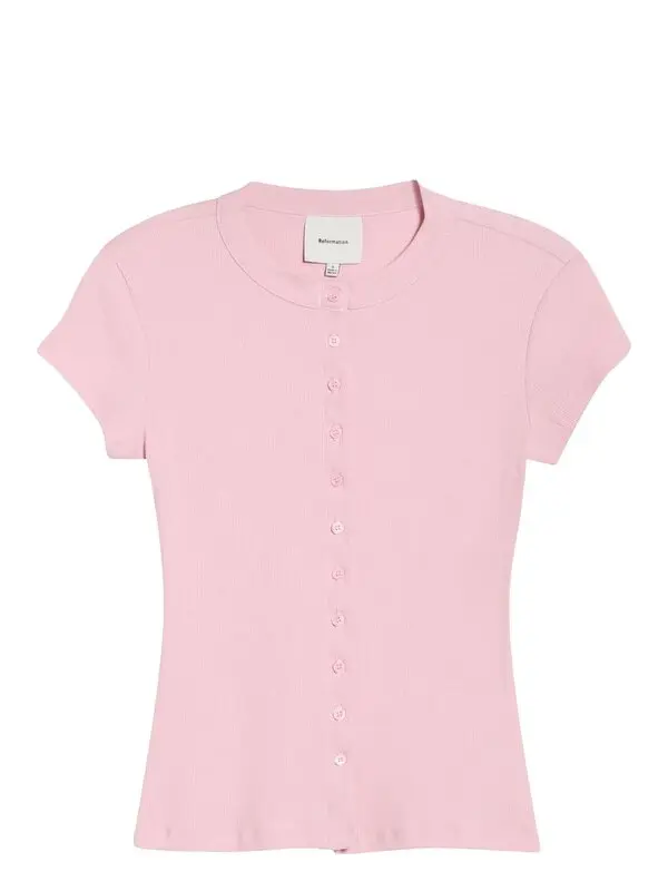 REFORMATION Raelynn Rib Stretch Organic Cotton Top - Babygirl