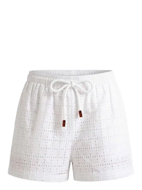 Vilebrequin Geometric Broderie Anglaise Shorty Faiza Shorts - White