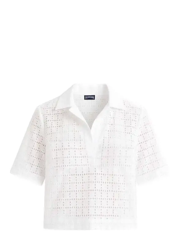Vilebrequin Geometric Broderie Anglaise Fallon Shirt - White
