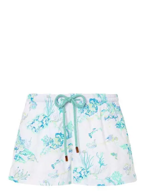 Vilebrequin Embroidered Stretch Swim Trunks - White
