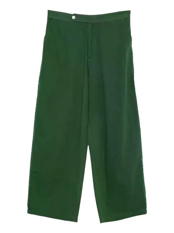 BAZISZT Corniche Scalloped Trousers - Green