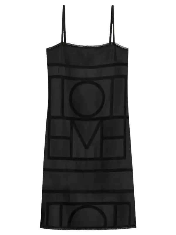 TOTEME Monogram-trim Midi Dress - Black