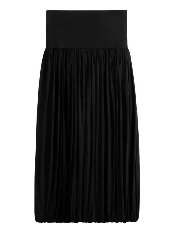 TOTEME Gathered Midi Skirt - Black