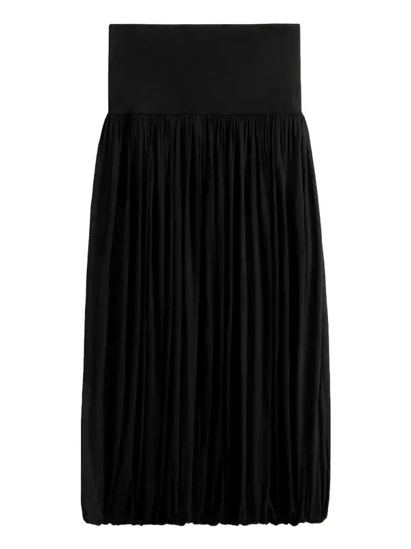 TOTEME Gathered Midi Skirt - Black