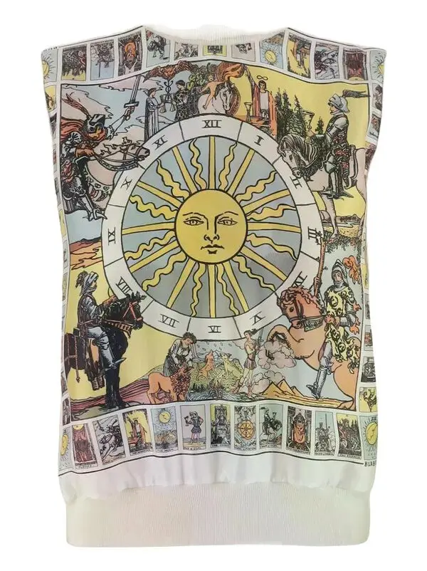 Burberry Tarot-print Crew-neck T-shirt - Neutrals