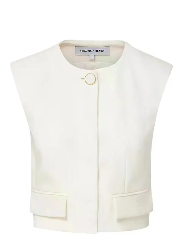 Veronica Beard Cliffwood Flap-pocket Gilet - White