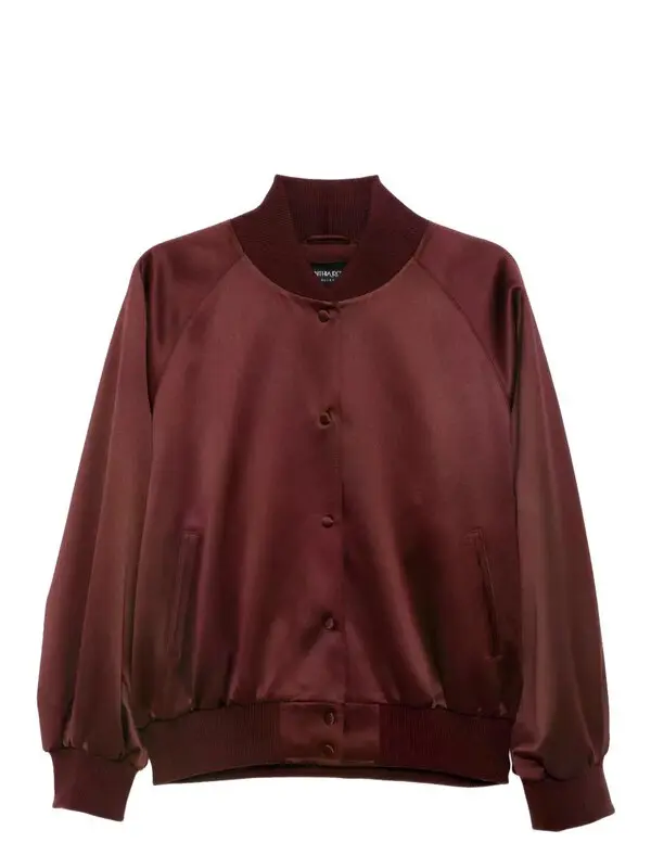 Cynthia Rowley Satin Bomber Jacket - Red