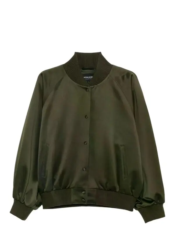 Cynthia Rowley Satin Bomber Jacket - Green
