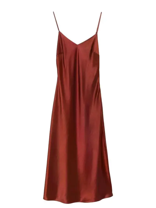 Cynthia Rowley Satin Midi Dress - Brown