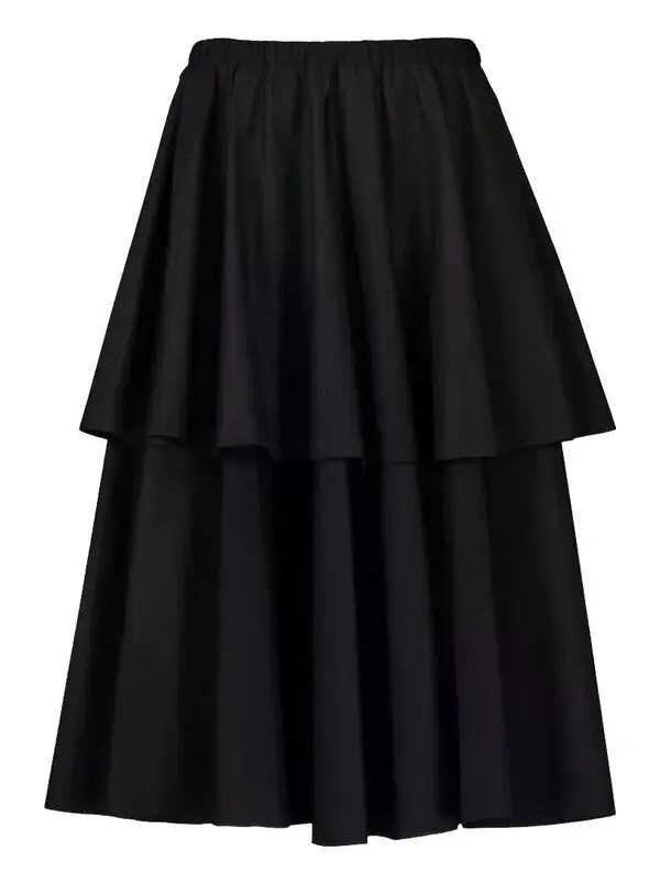 Louiza Babouryan Layered Midi Skirt - Black
