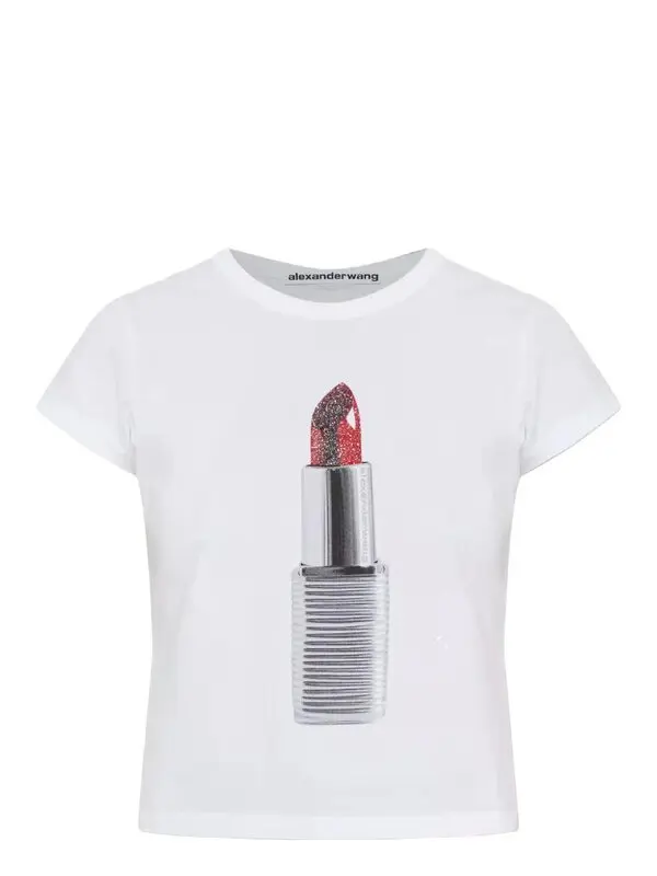 Alexander Wang Lipstick Print T-shirt - White