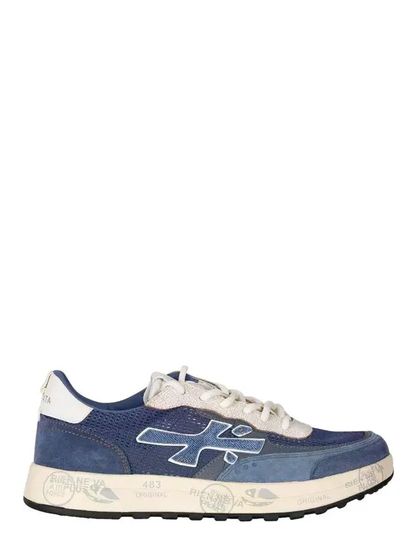 Premiata Nous 8067 Appliquéd Panelled Sneakers - Blue