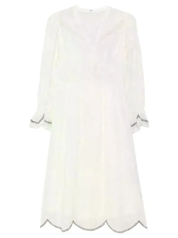 Ba&sh Robe Prisco Lace Trim Midi Dress - White