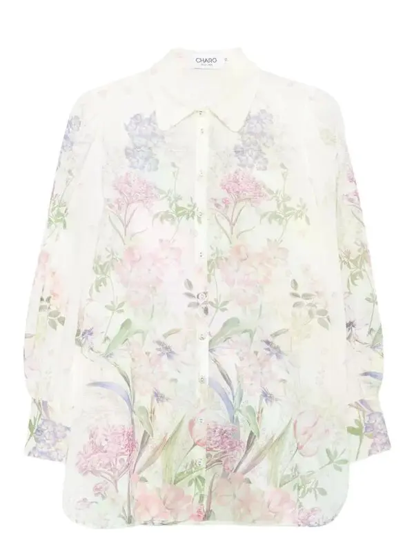 Charo Ruiz Ibiza Aster Floral Print Shirt - Neutrals