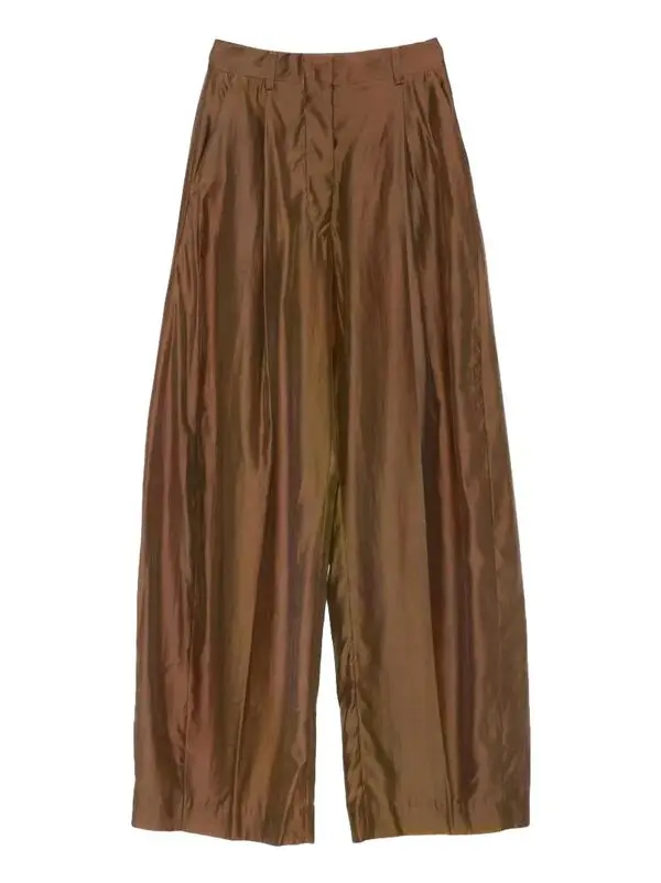 THELATEST Pleated Palazzo Pants - Brown