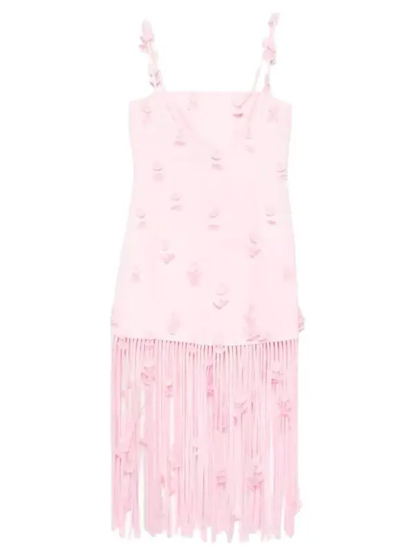 Simkhai Floral Fringed Midi Dress - Pink