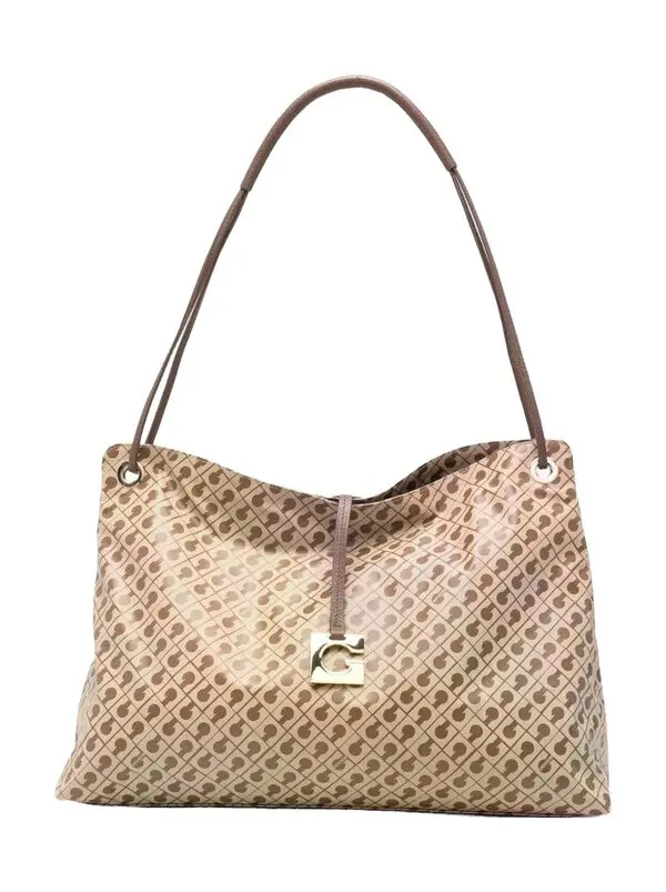 GHERARDINI Logo Pattern Shoulder Bag - Neutrals