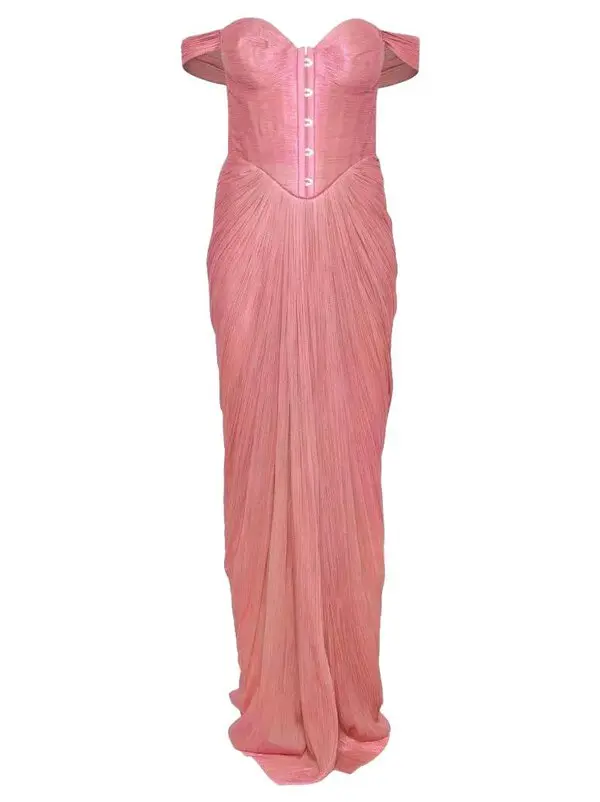 MARIA LUCIA HOHAN Susie Off-shoulder Maxi Dress - Pink