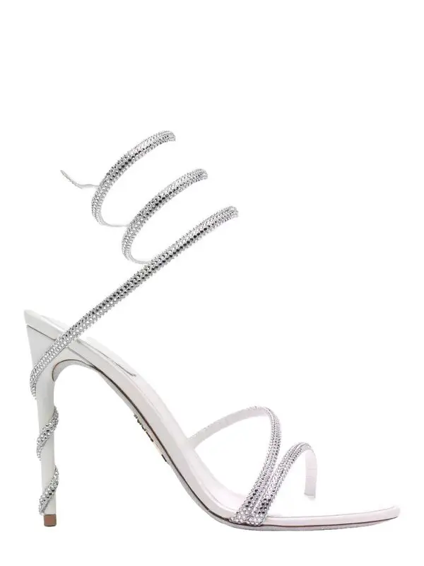 Rene Caovilla Margot Embellished Heeled Sandals - White