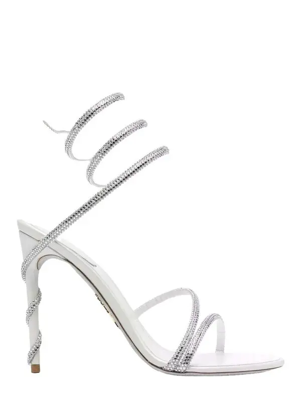 Rene Caovilla Margot Embellished Heeled Sandals - White