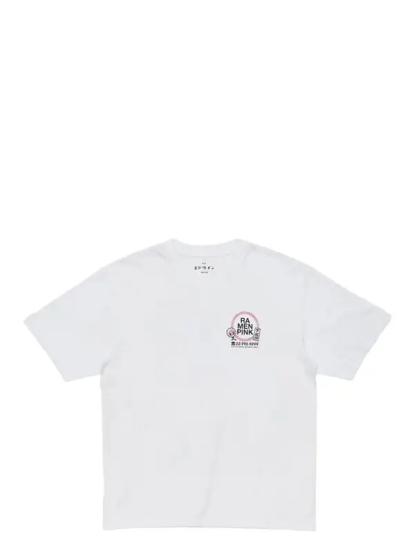 Edwin Ramen Pink Print T-shirt - White