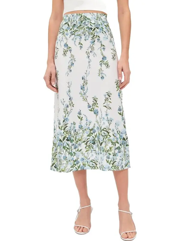 Alice + Olivia Maeve Midi Slip Skirt - Fresh Air Carolina Blue