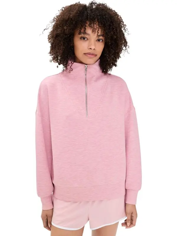 Varley Hawley Half Zip Sweatshirt - Rose Marl