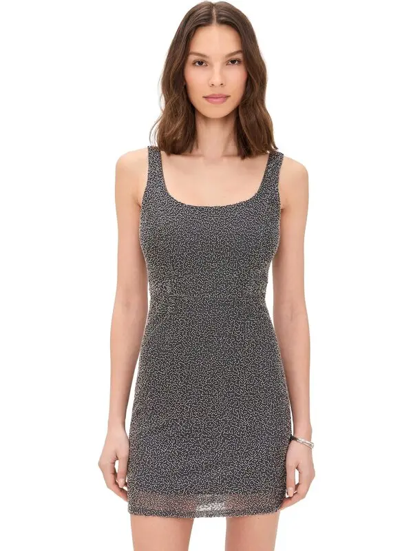 L'Agence Inori Beaded Mini Dress - Gunmetal