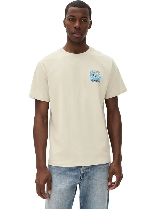 RHYTHM Slow Down Slub Short Sleeve T-shirt - Moonrock